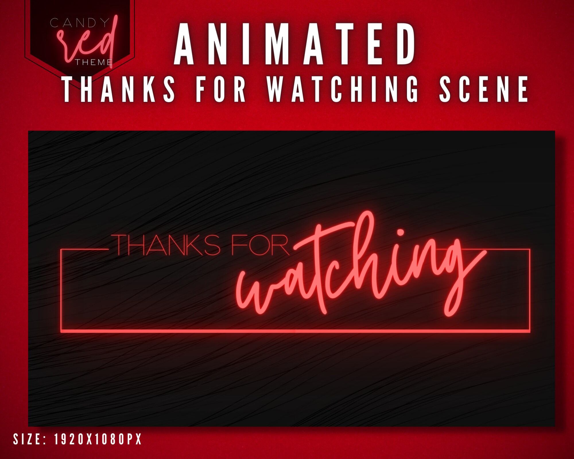 Animated Neon Red Twitch Streaming Scenes - Screen Pack - Starting Soon ...