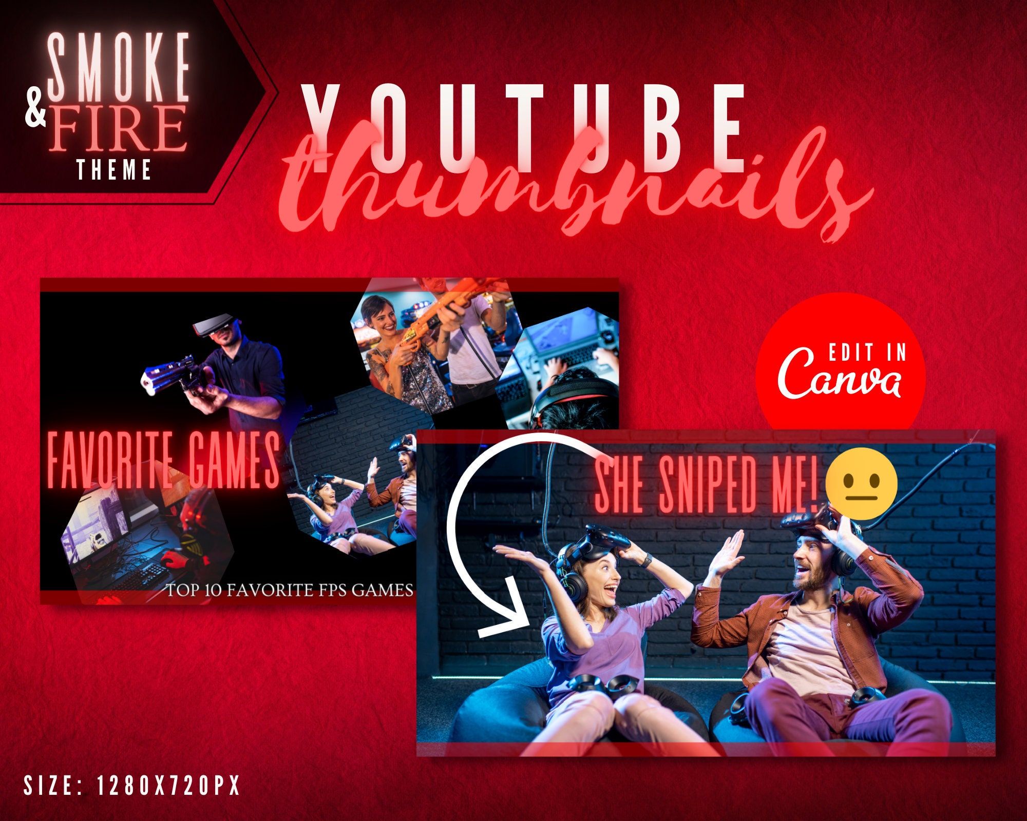 Gamer Youtuber Branding Kit - Youtube Channel Art for Gaming - Red ...