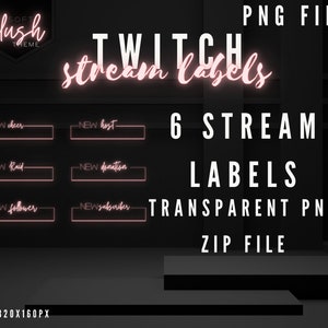 Soft Blush Neon Light Animated Twitch Streaming Package - Labels, Panels, Starting Soon, BRB ...