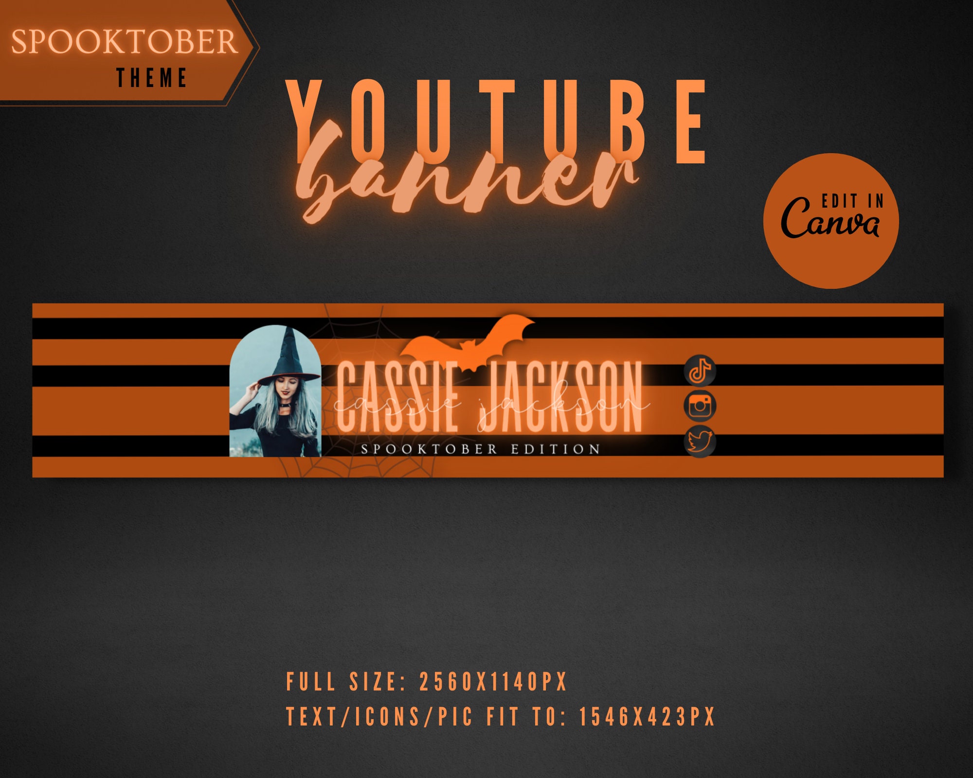 Youtube Channel Kit Spooktober Branding Kit With Banner - Etsy