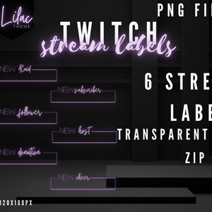 Faux Lilac Neon Light Animated Twitch Streaming Package Labels, Panels ...