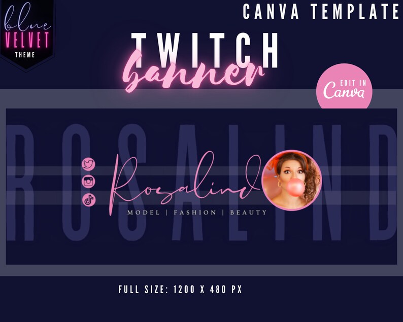 Blue Velvet Pink Animated Twitch Streaming Package Alerts - Etsy