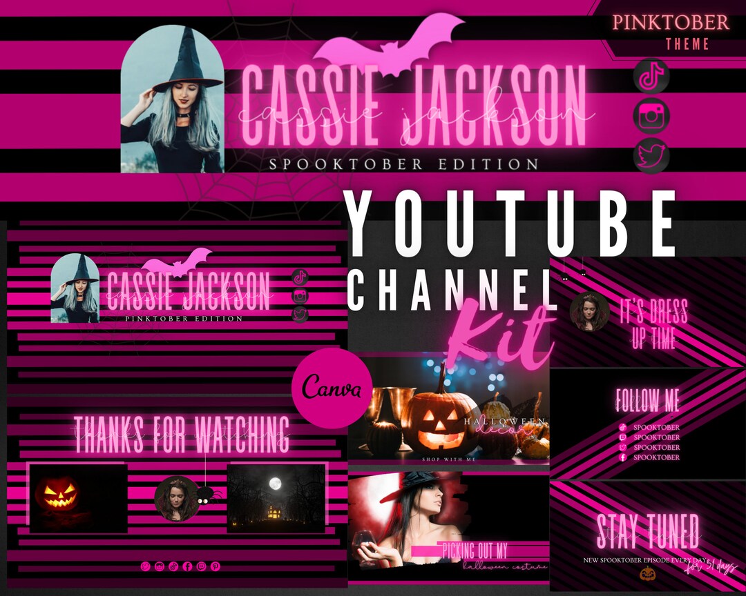 Youtube Channel Kit - Pinktober - Branding Kit With Banner, Intro ...