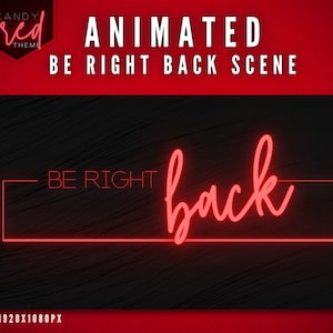 Animated Neon Red Twitch Streaming Scenes - Screen Pack - Starting Soon ...