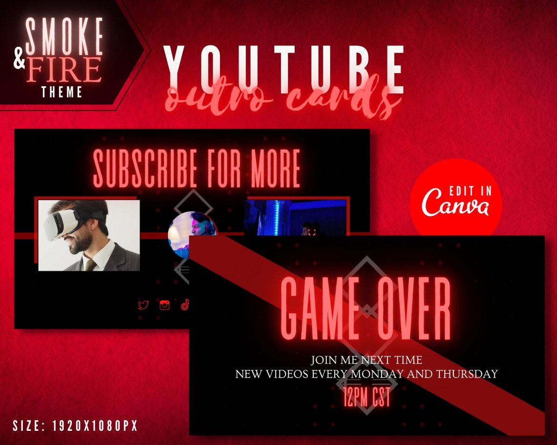 Gamer Youtuber Branding Kit - Youtube Channel Art for Gaming - Red ...