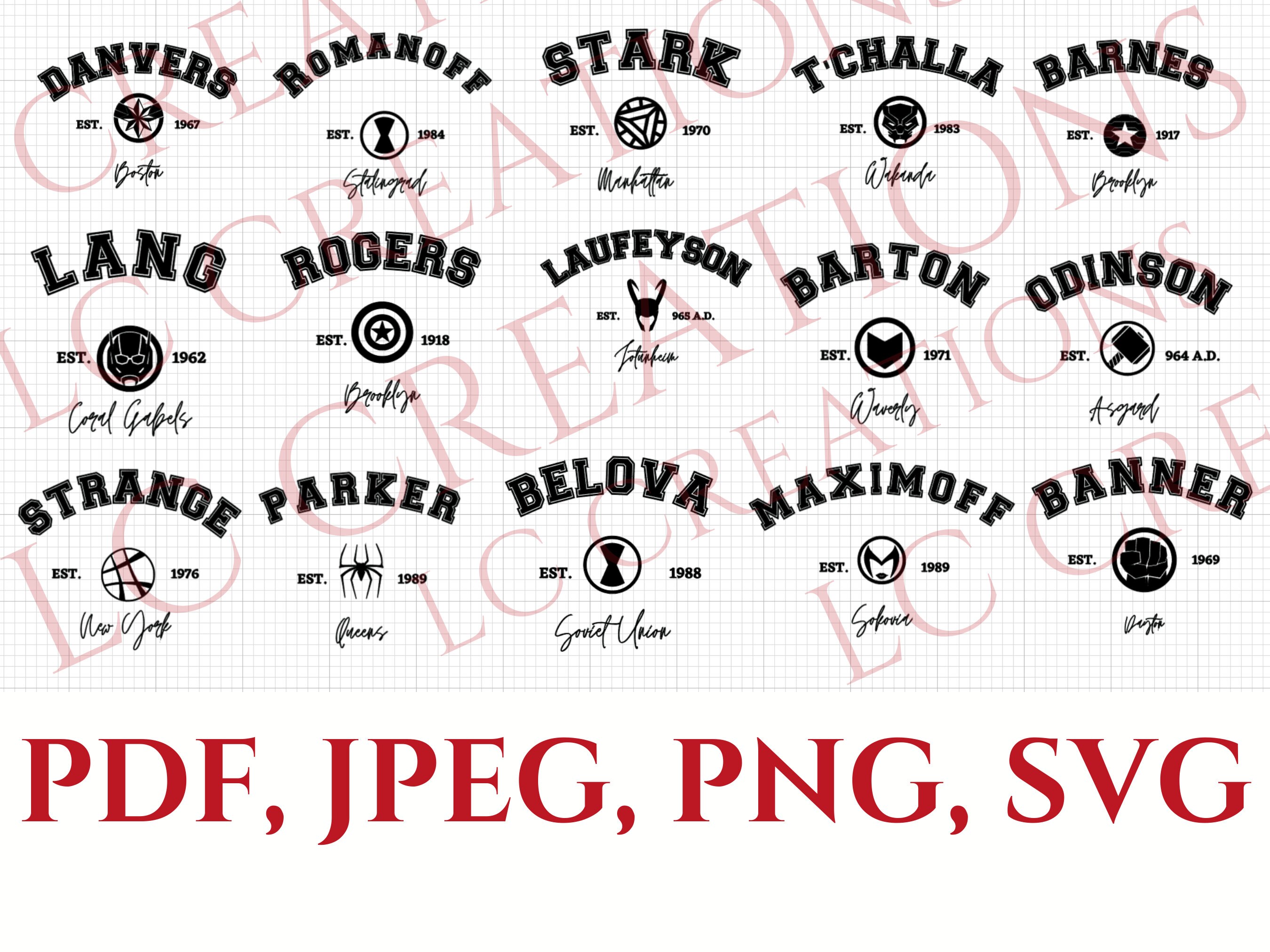 Marvel University Svg MCU Varsity Svg Marvel Png MCU Png - Etsy UK