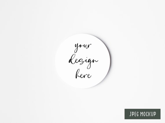 Round White Sticker Mockup Round Label Tab Mock Up Minimal - Etsy