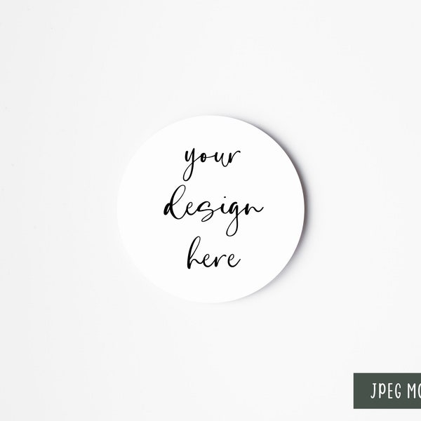 Round White Sticker - Etsy