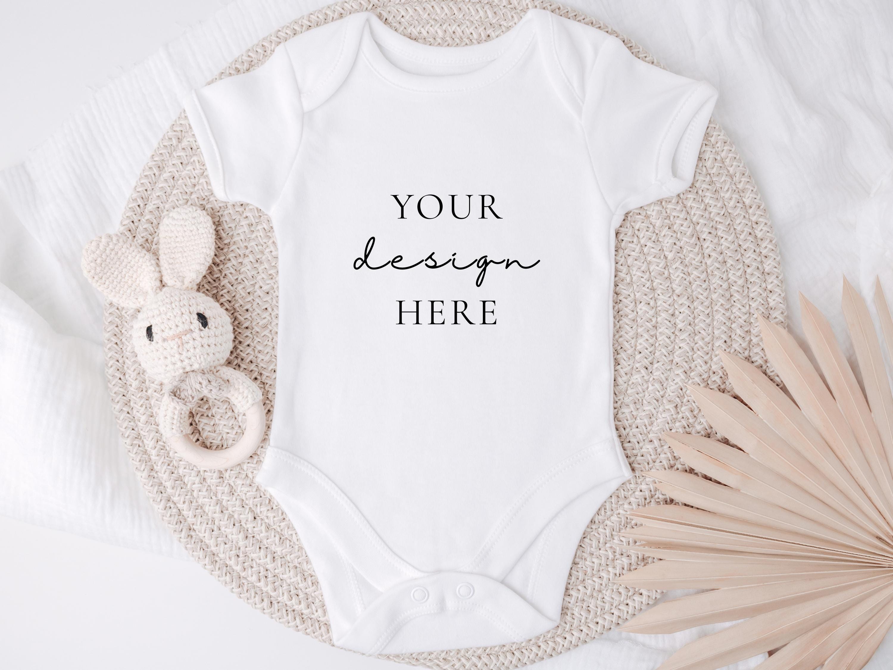 Baby Vest Mockup, White Vest Bodysuit Mock Up, Baby Romper Flat Lay ...