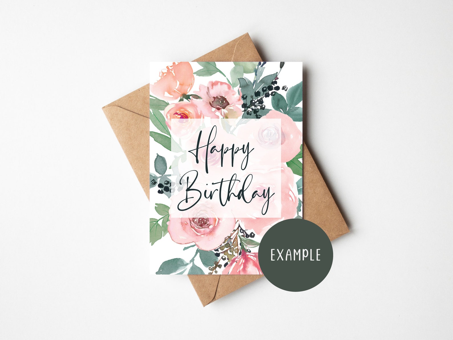 Minimal 5x7 Portrait Greeting Card Mockup With Diagonal Kraft - Etsy