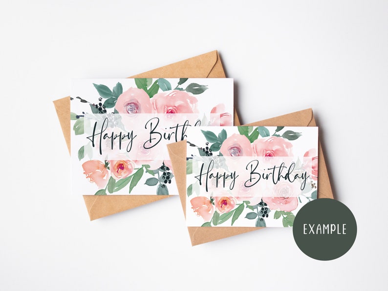 Multiple Greeting Card Mockup Landscape, 7x5 & US A2 Sized Overlain ...