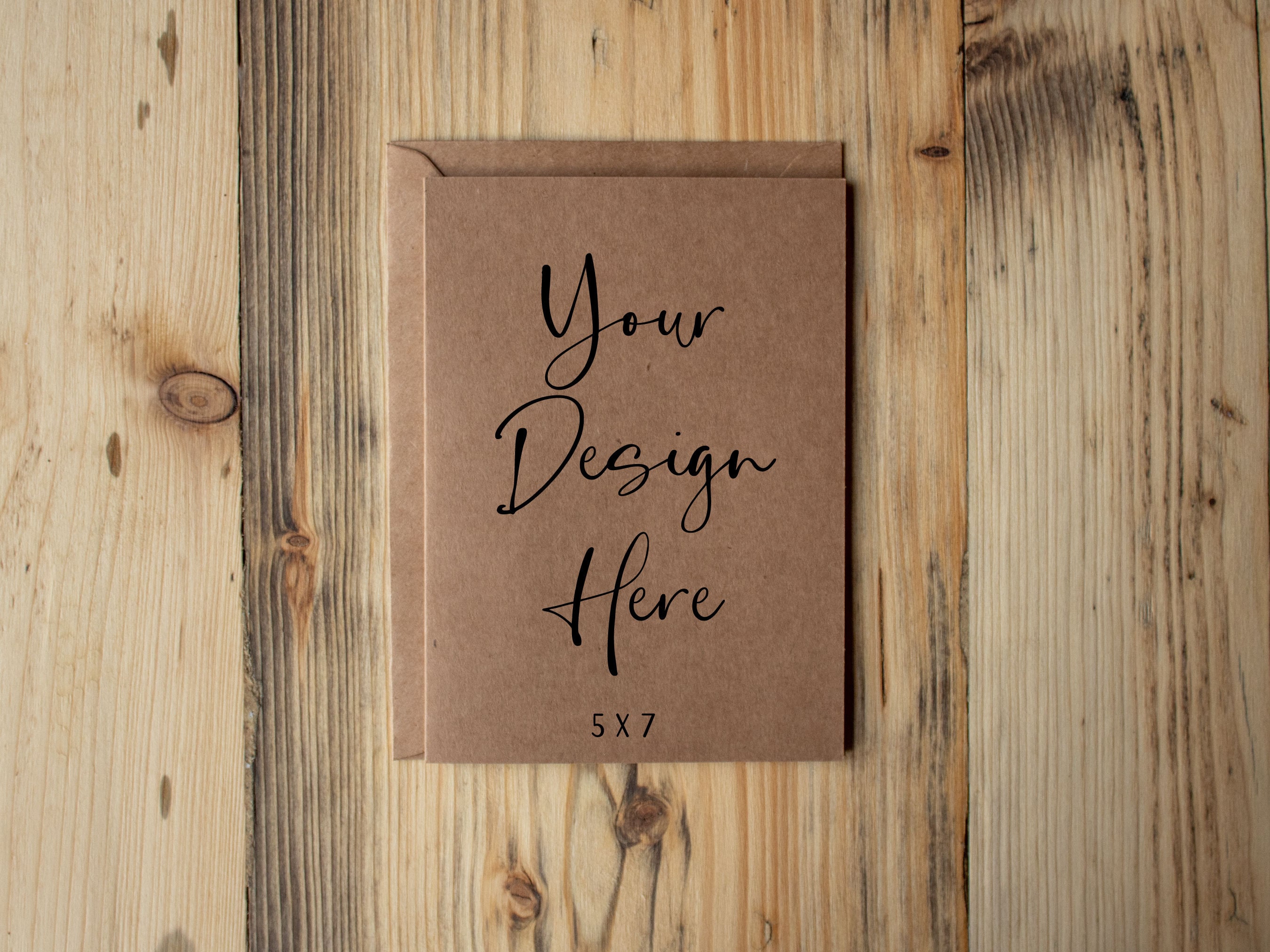 5x7 Kraft Greeting Card Kraft Envelope Mockup Digital Mock-up | Etsy