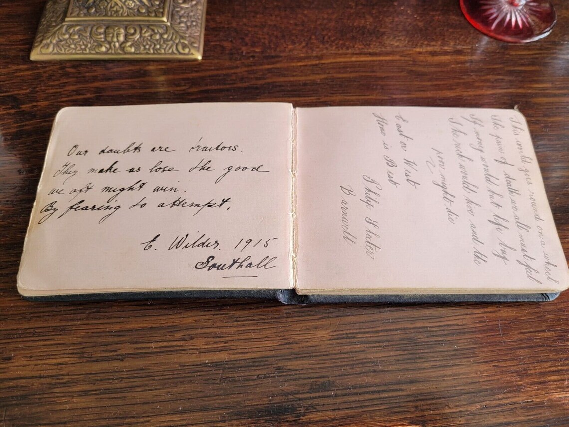 Lovely Antique Edwardian Album of Vintage Poems, Proverbs & Old Quotes ...