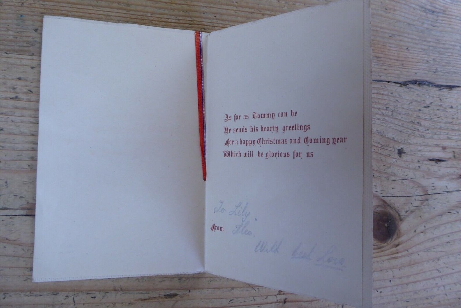 Poignant WW1 Christmas Card, Lily If the Valley, Signed VGC - Etsy