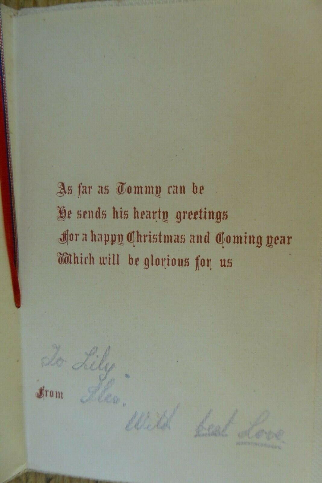 Poignant WW1 Christmas Card, Lily If the Valley, Signed VGC - Etsy