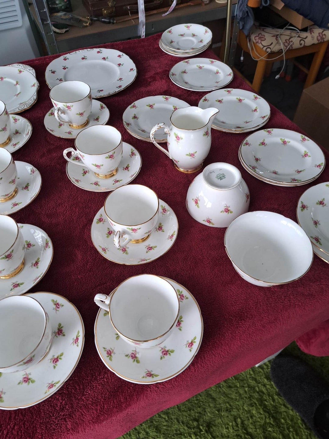 Beautiful Art Deco Pink Rose & Gold Edging Royal Grafton Bone China Tea ...