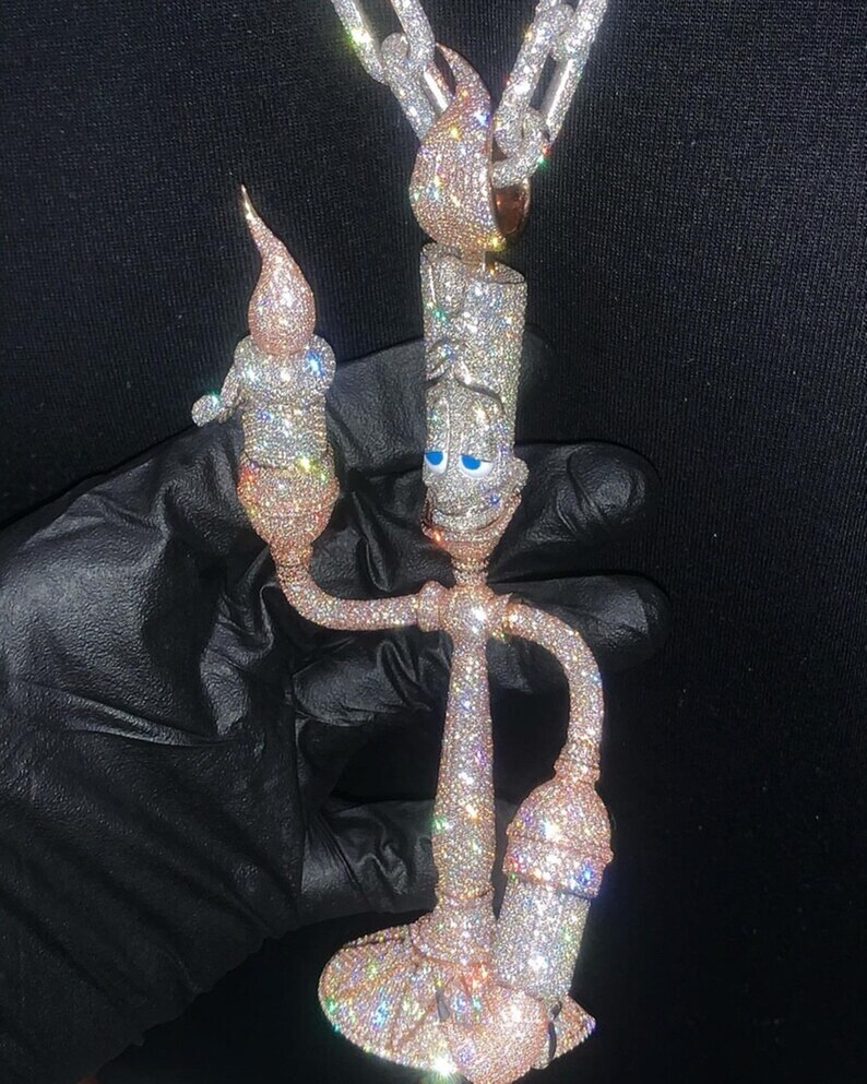 Lumiere Inspired Pendant, TV & Cartoon Character Pendant, Hip Hop 925 ...