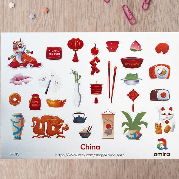 Chinese Stickers - Etsy