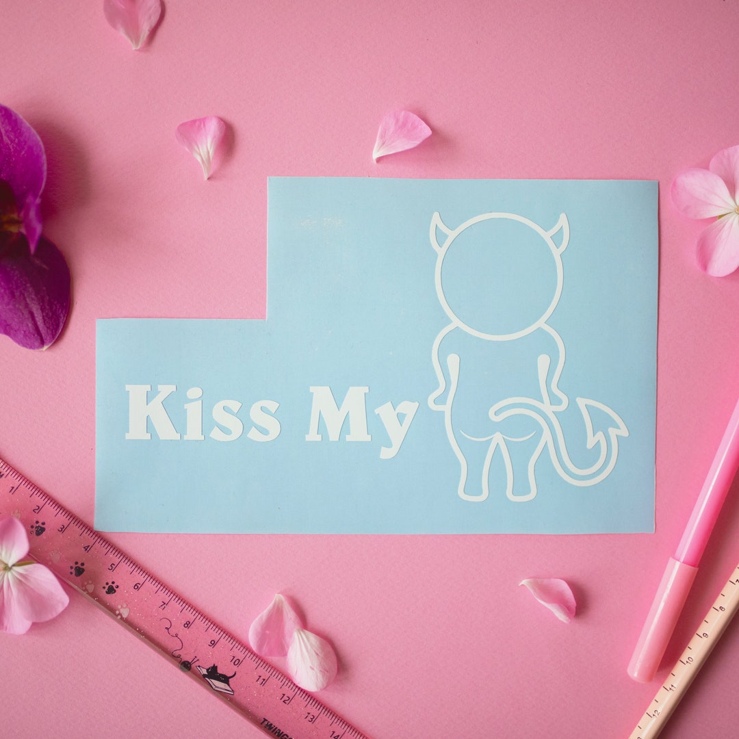 Kiss My Vinyl Car Decal, Kiss My Vinyl Car Sticker, Car Sticker, Devil ...