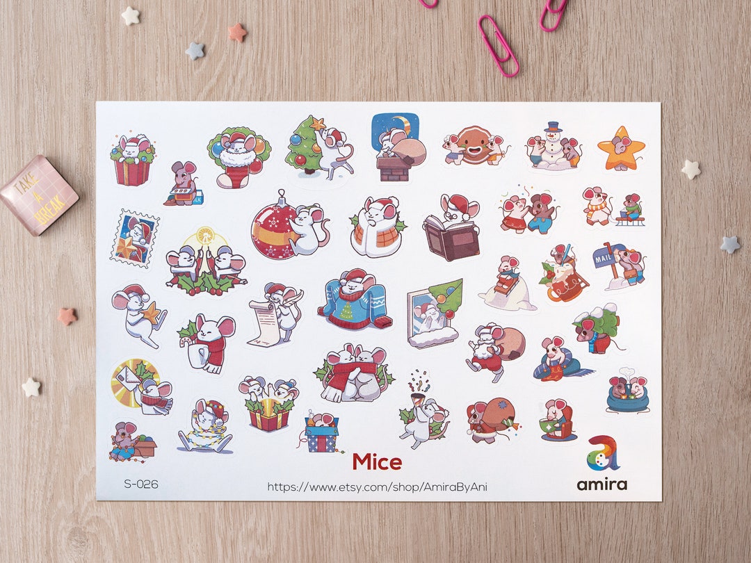 Mice Stickers, Mouse, Animal Stickers, Planner, Checklist, Kids ...