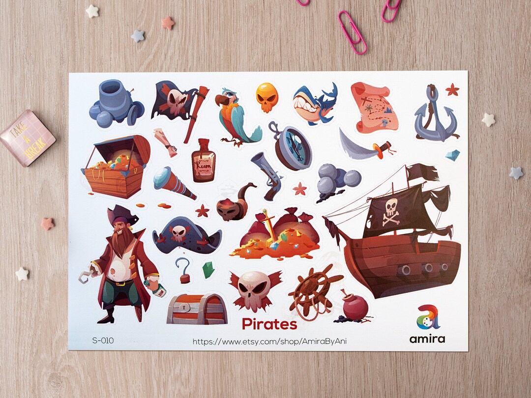 Pirate Stickers, Pirates Stickers, Planner, Checklist, Kids Stickers ...