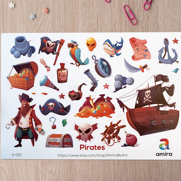 Pirate Stickers - Etsy UK