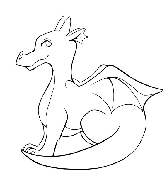 Dragon Print printable Download Original Artwork Coloring - Etsy