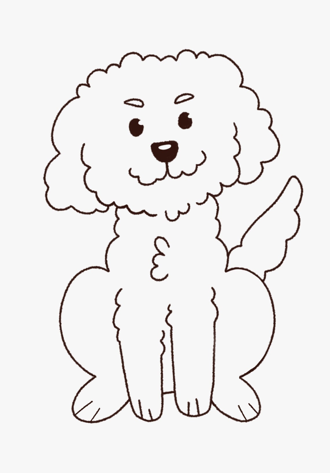 Golden Doodle Dog Line-art Printable Coloring Page - Etsy