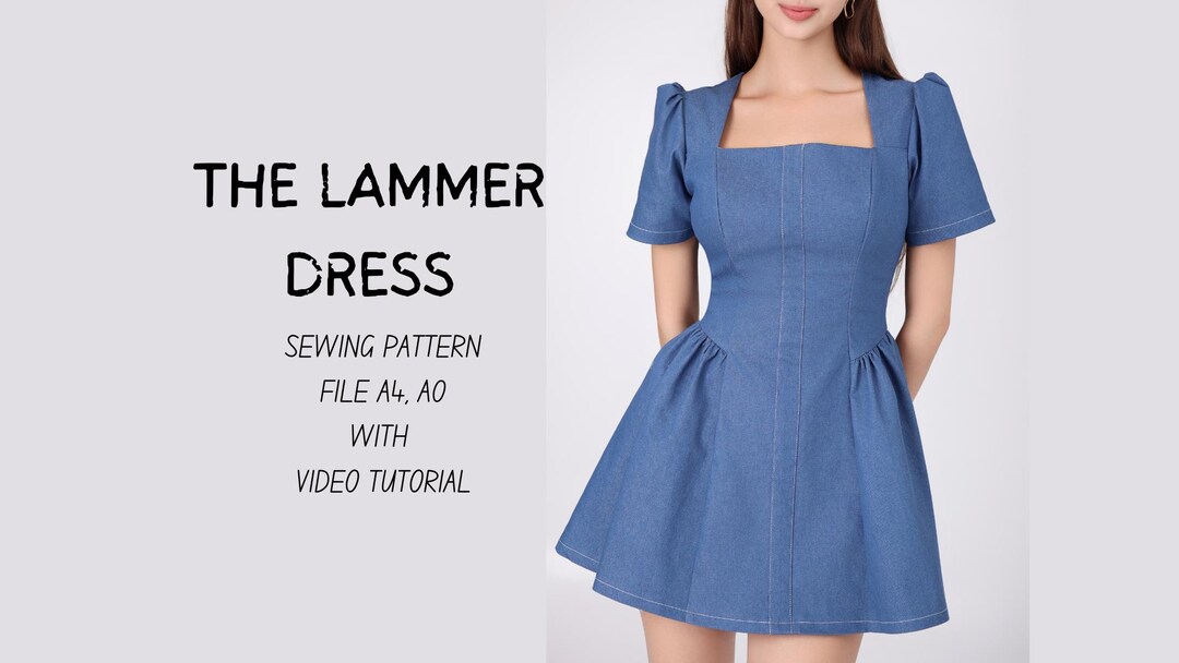 Dress Sewing Pattern, Digital Download File A0, A4 (PDF Download) - Etsy