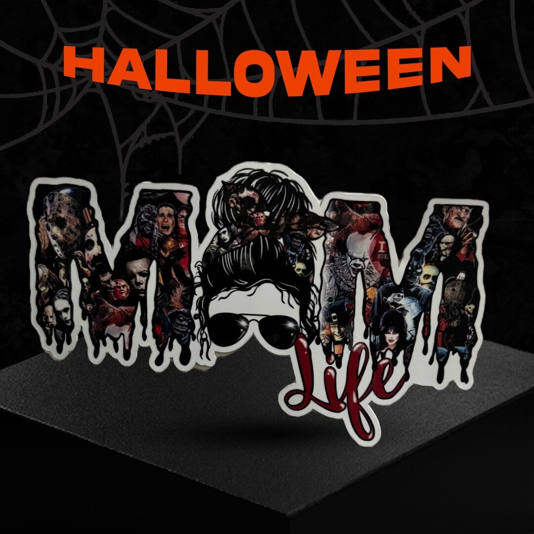 Scary Movie Mom Life Vinyl Sticker, Horror Character Mom Decal, Gift ...