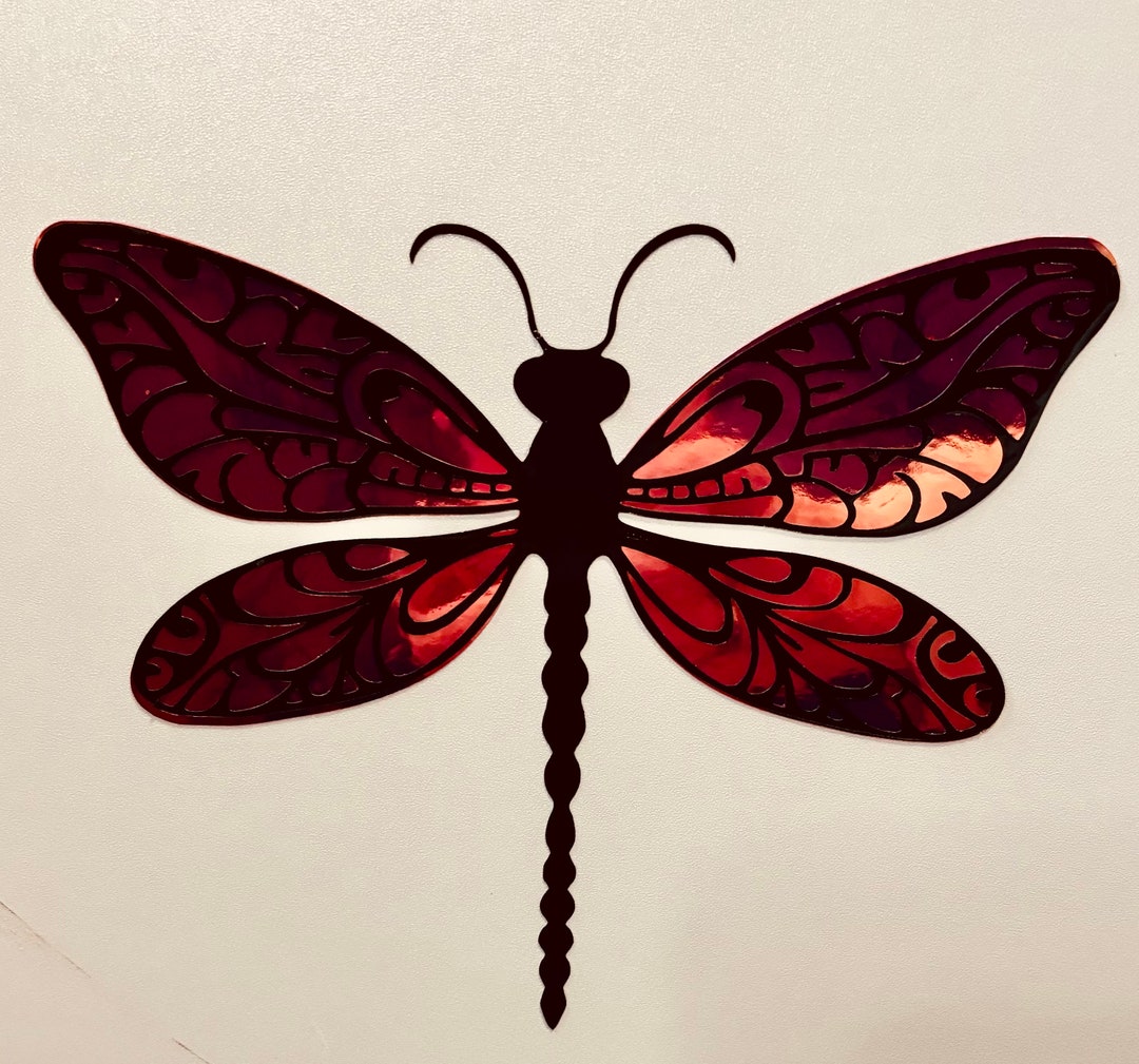 Dragonfly Holographic Vinyl Sticker, Shimmering Decal, Outdoor Decal ...