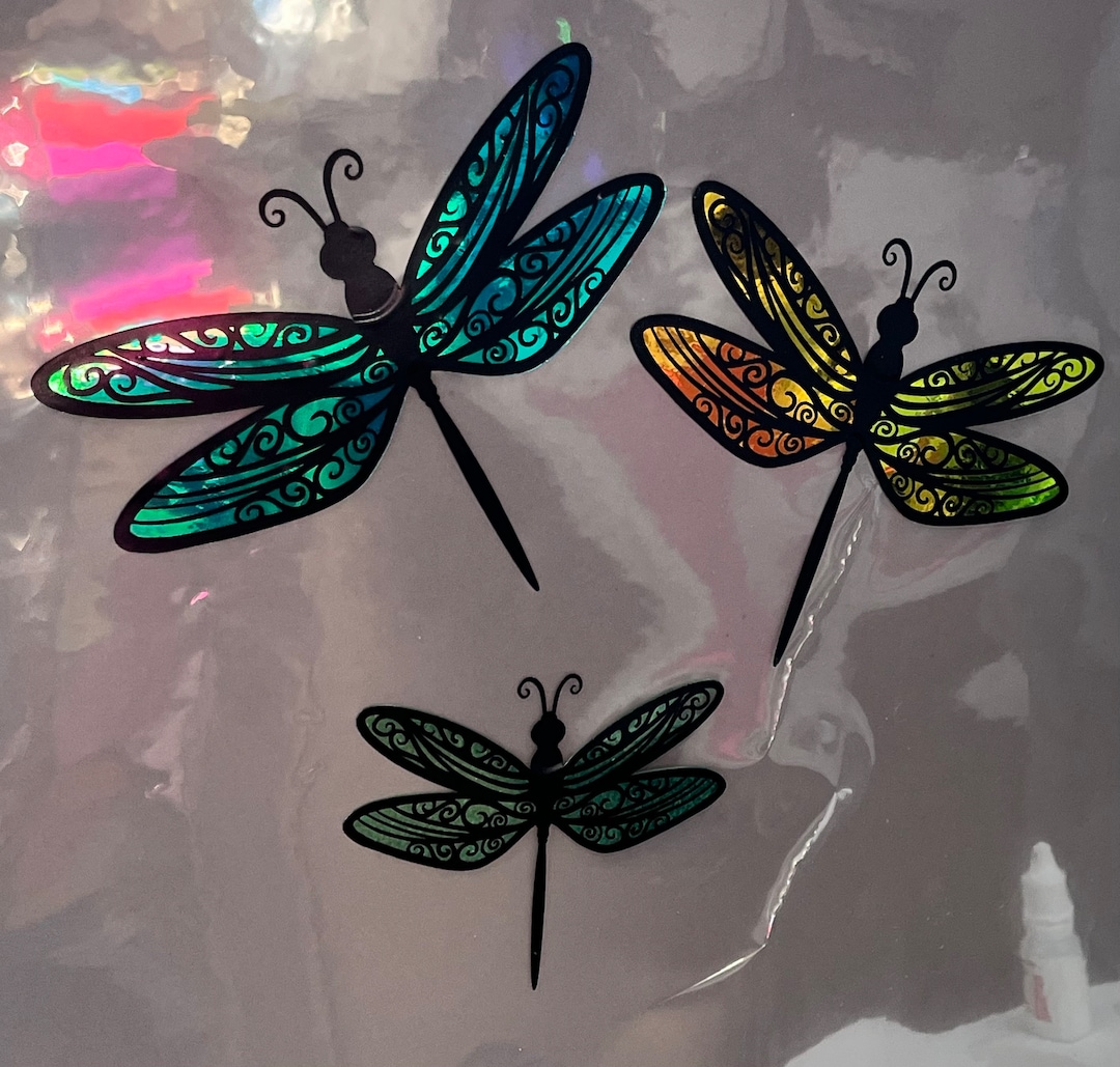 Dragonfly Holographic Vinyl Sticker, Shimmering Decal, Outdoor Decal ...