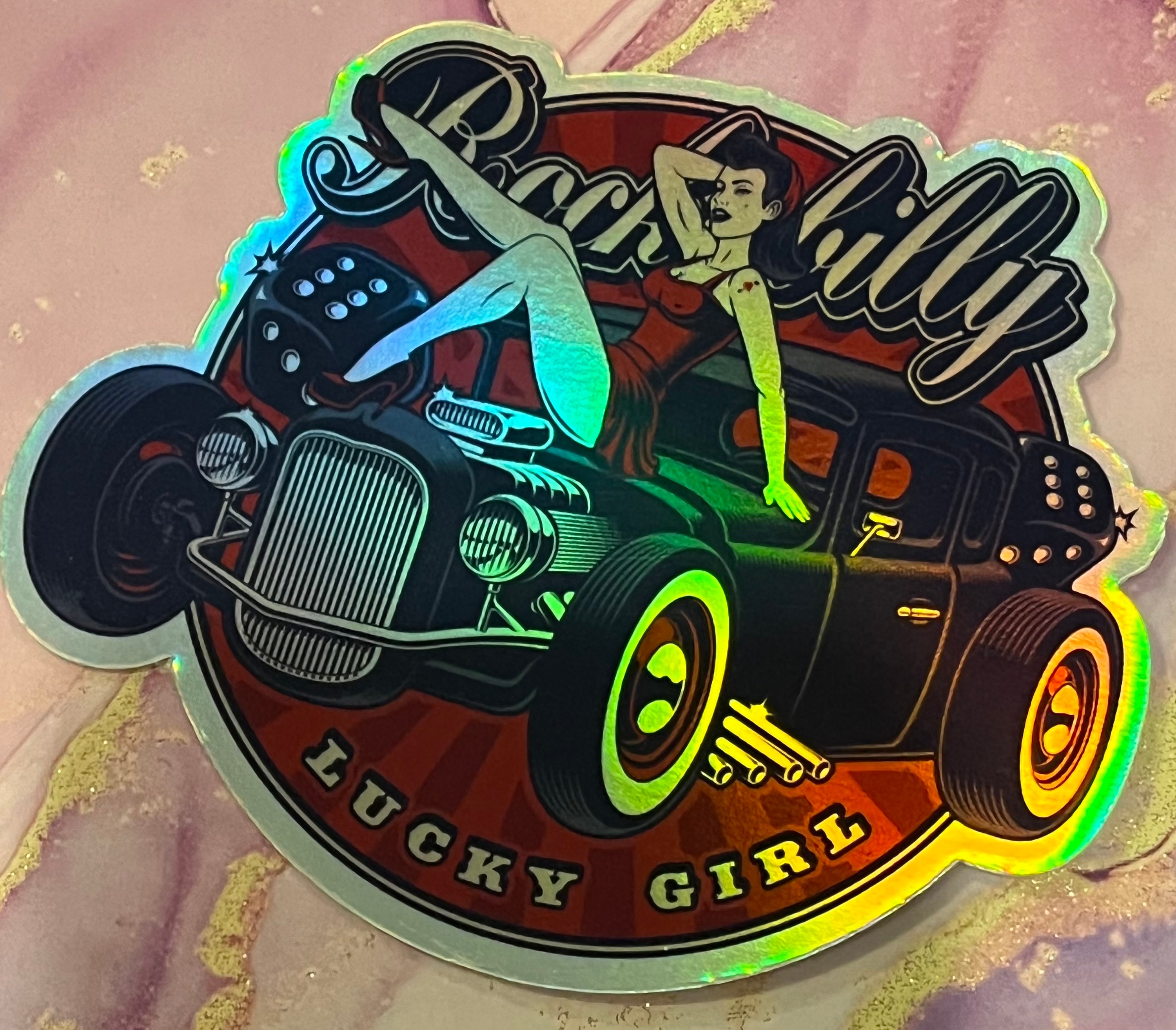 Rockabilly Garage Pin up Girl Multiple Stickers Laminated - Etsy
