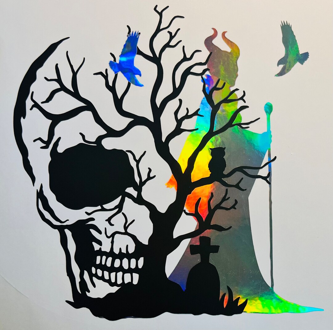 Maleficent With Skull and Tree Decal for Windows or Craft Rainbow ...