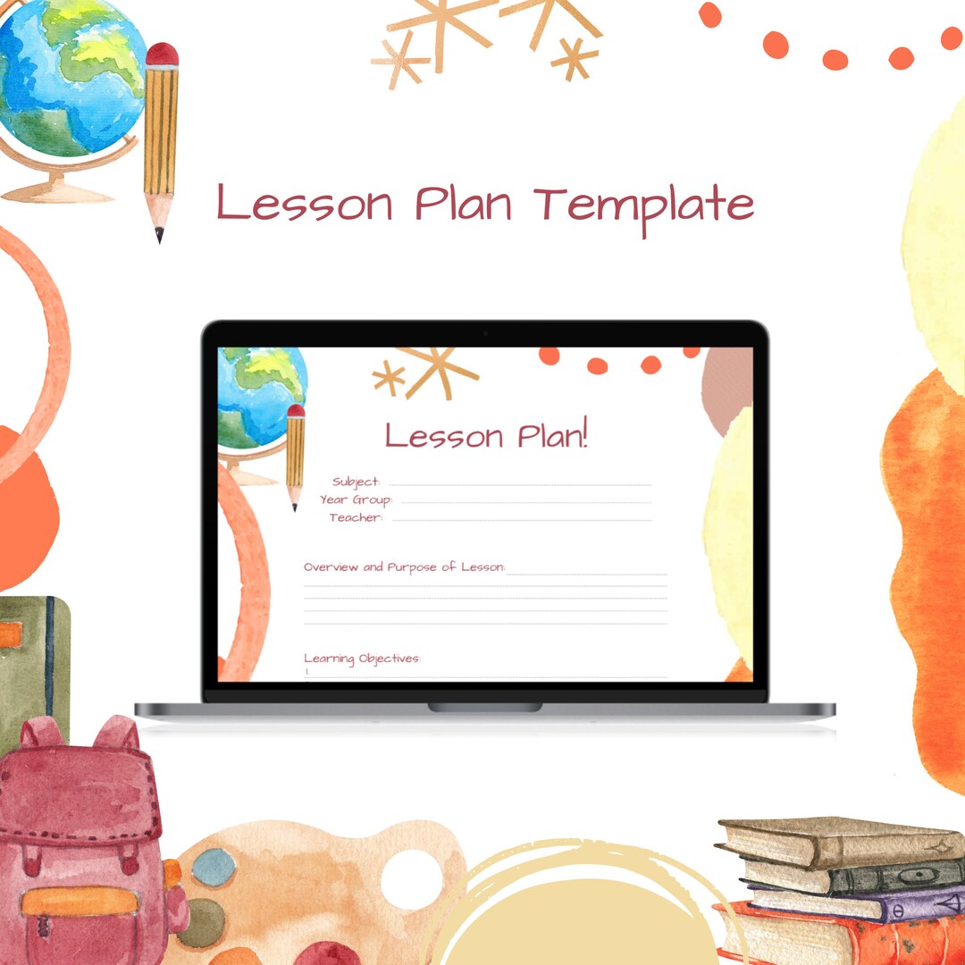 Watercolour Lesson Plan Template - Etsy