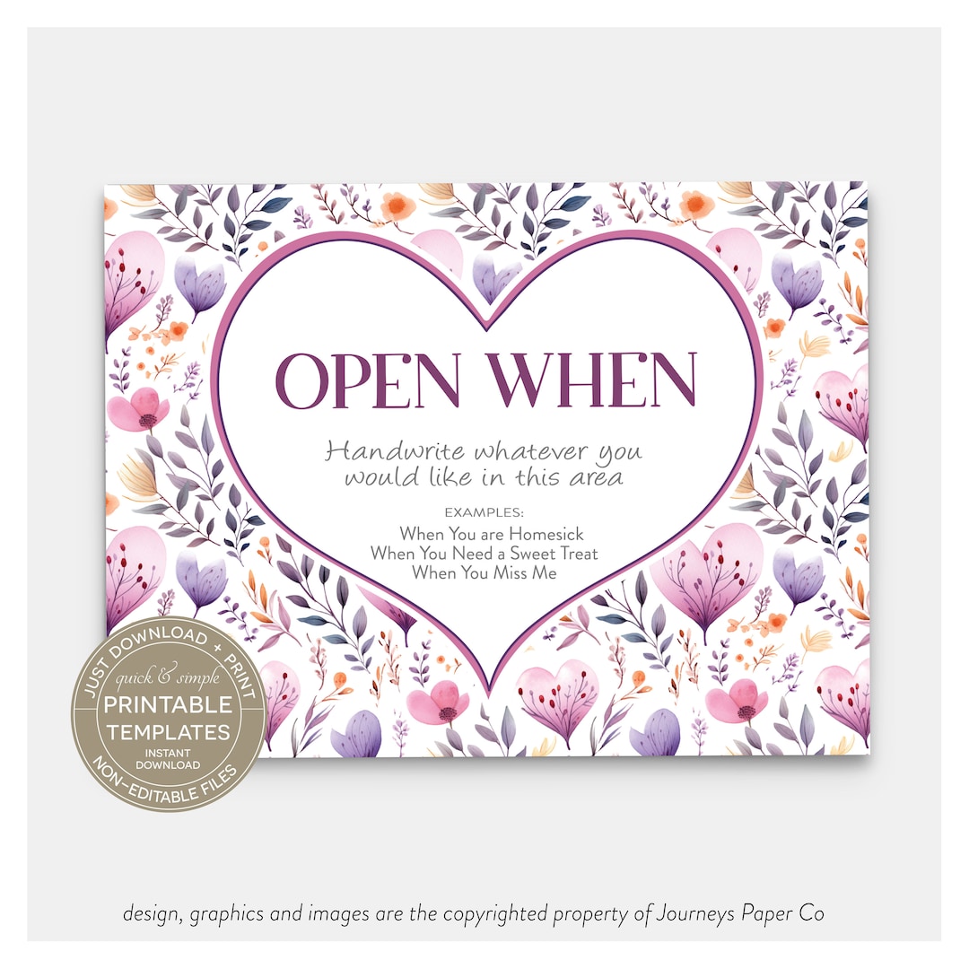 PRINTABLE Open When Letters & Envelopes, Deployment Letters, College ...