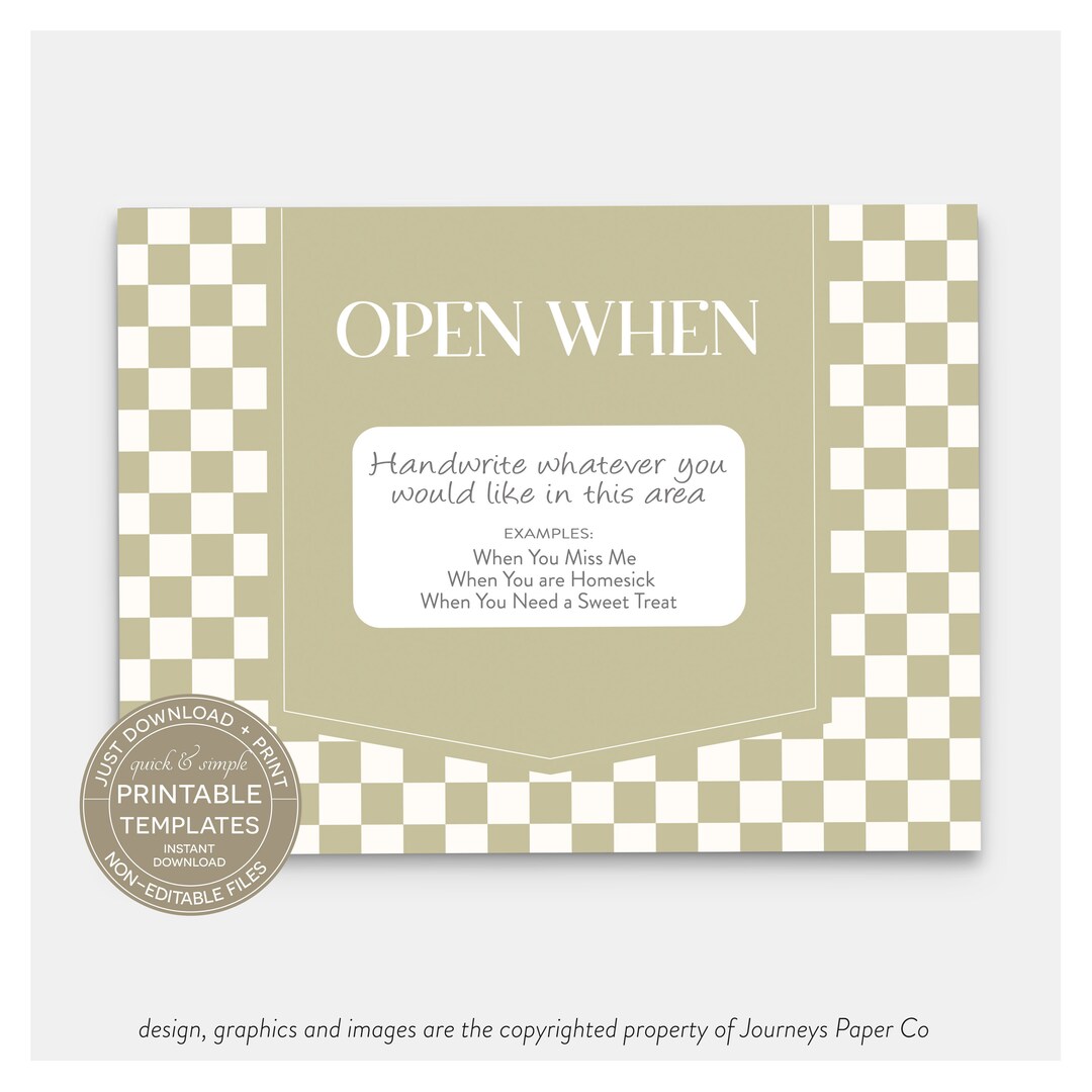 PRINTABLE Open When Letters & Envelopes, Deployment Letters, College ...