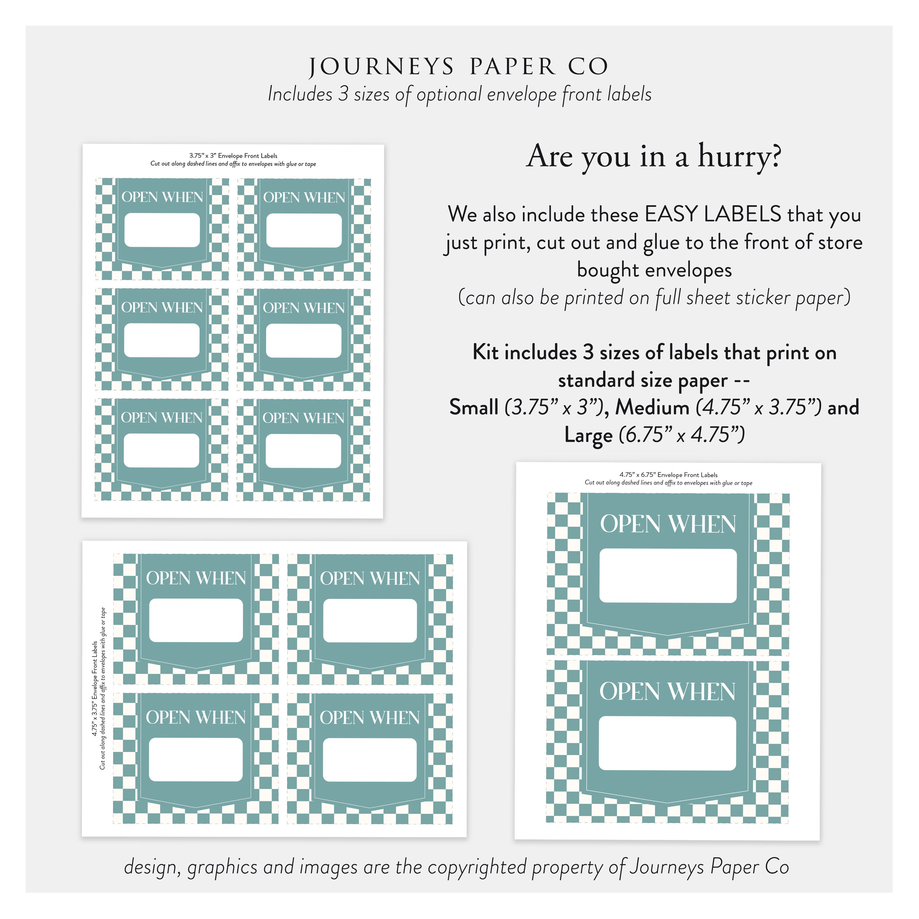 PRINTABLE Open When Letters & Envelopes, Deployment Letters, College ...