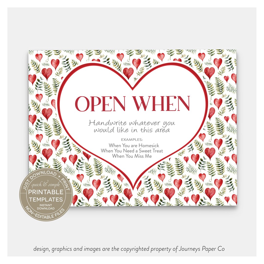 PRINTABLE Open When Letters & Envelopes, Deployment Letters, College ...