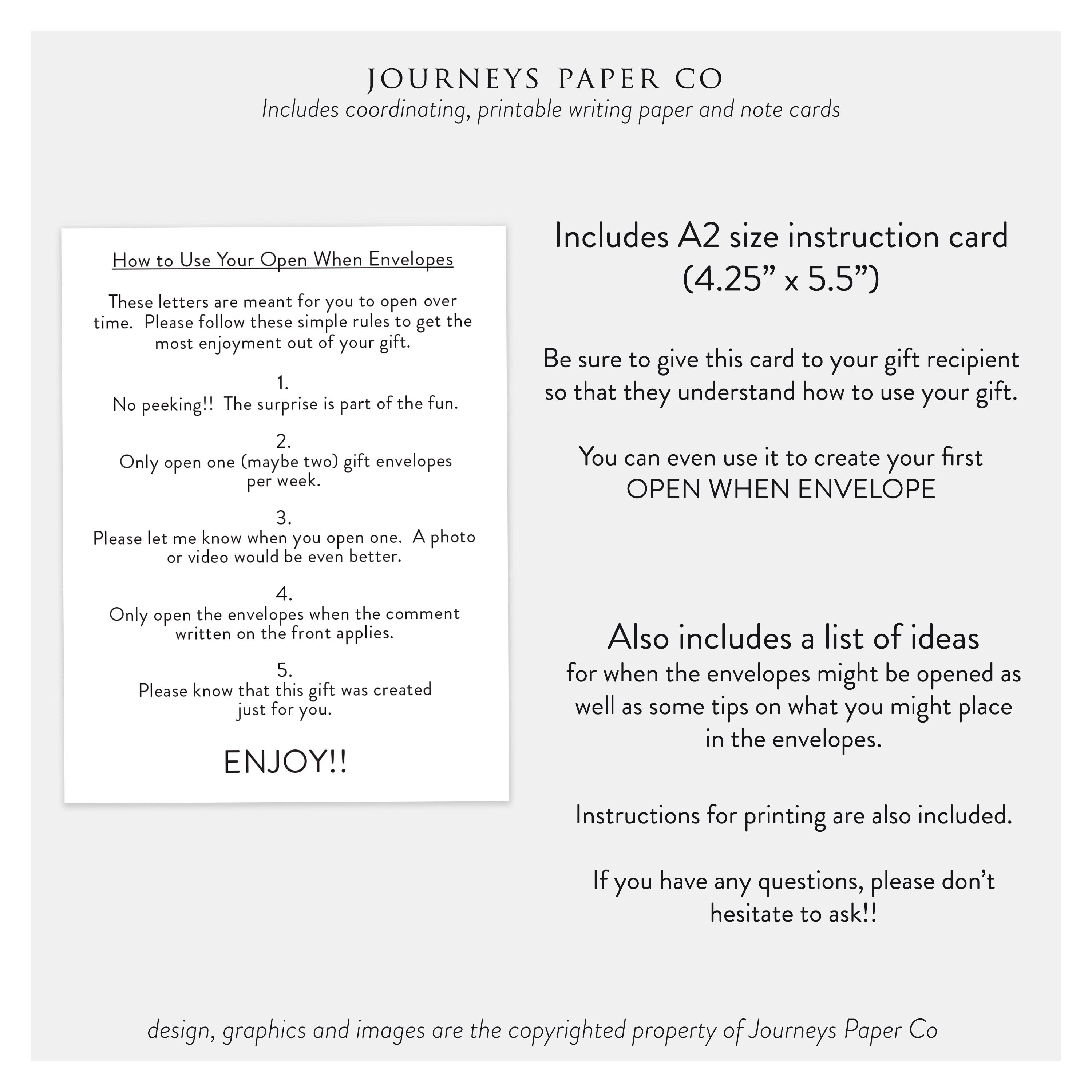 PRINTABLE Open When Letters Bundle, Deployment Letters, College Gift ...