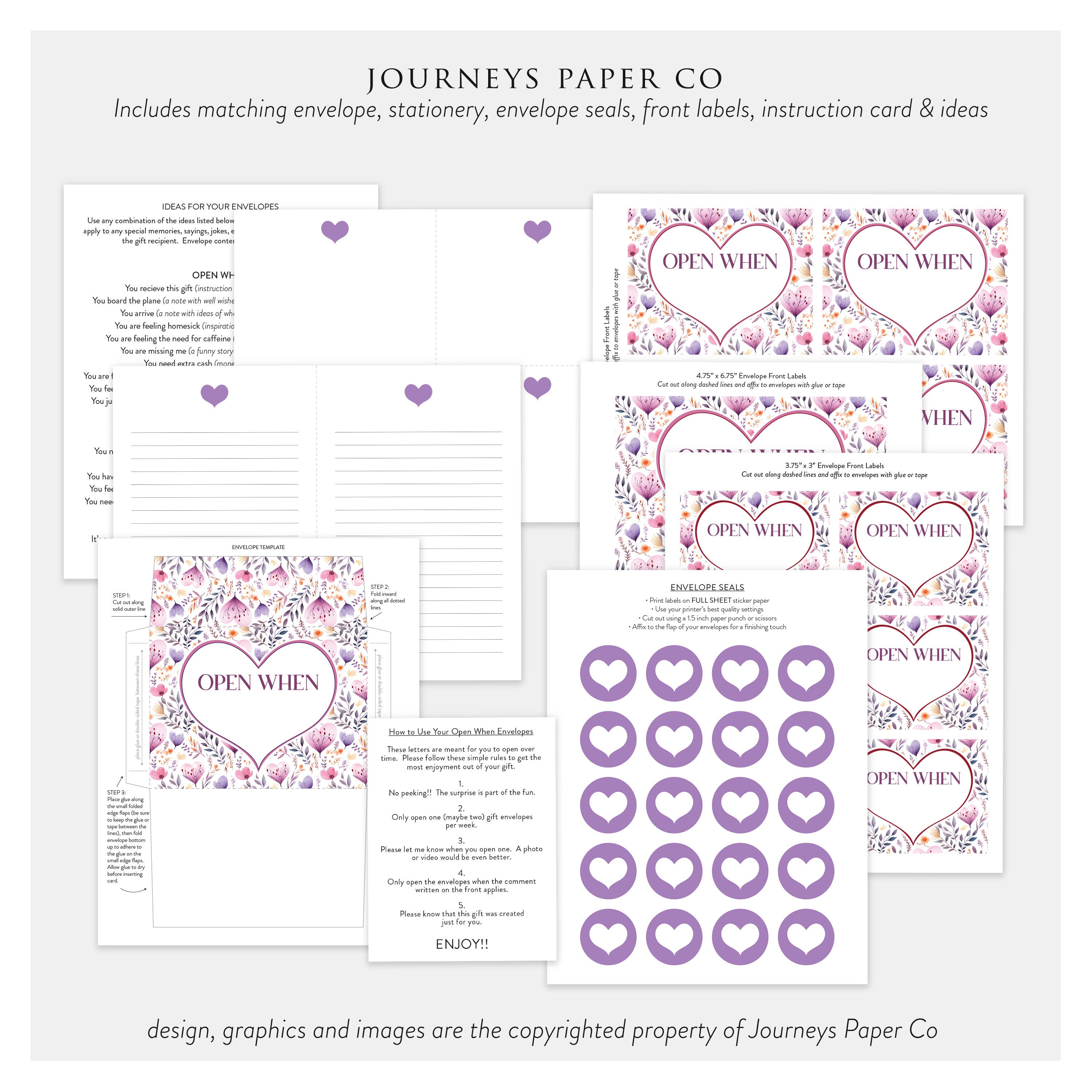 PRINTABLE Open When Letters Bundle, Deployment Letters, College Gift ...