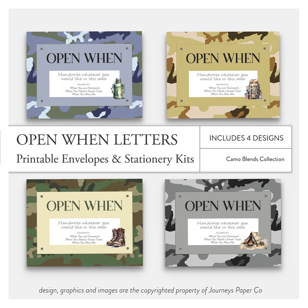 PRINTABLE Open When Letters Bundle, Deployment Letters, College Gift ...