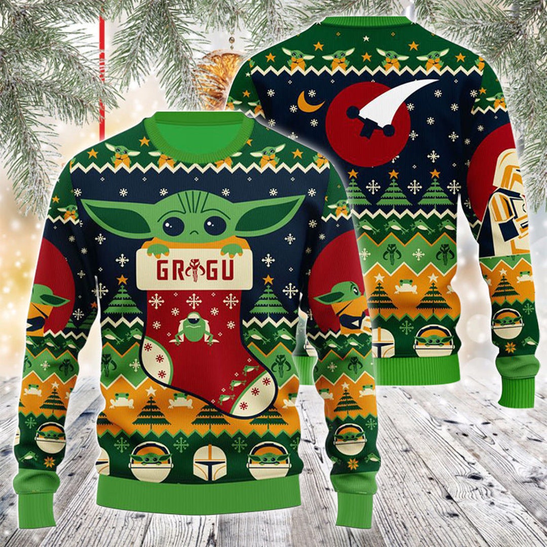 The Mandalorian and Grogu Ugly Sweater Knitted Ugly Christmas - Etsy