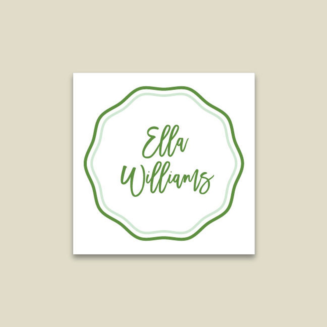 Wavy Lines Personalized Gift Tag or Sticker, Family Gift Tag, Sibling ...