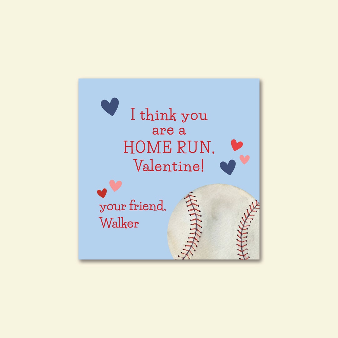 Personalized PRINTABLE, Baseball Valentine, Valentine's Day Classroom ...