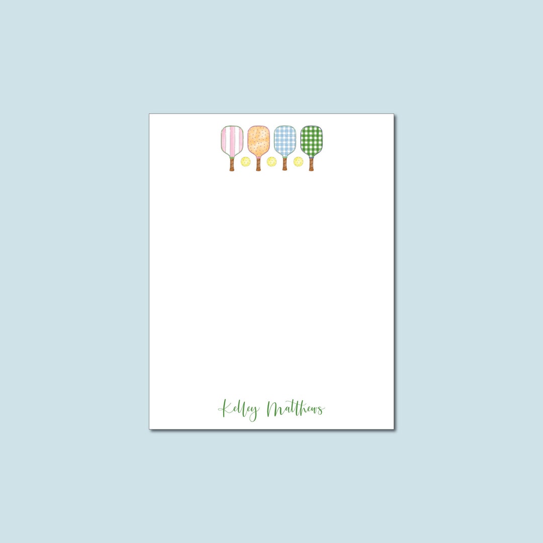 Personalized Pickleball Notepad, Pink/orange/blue/green Paddles ...