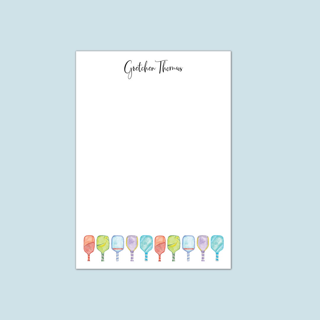Personalized Pickleball Notepad, Lots of Paddles, Pickleball Gift ...