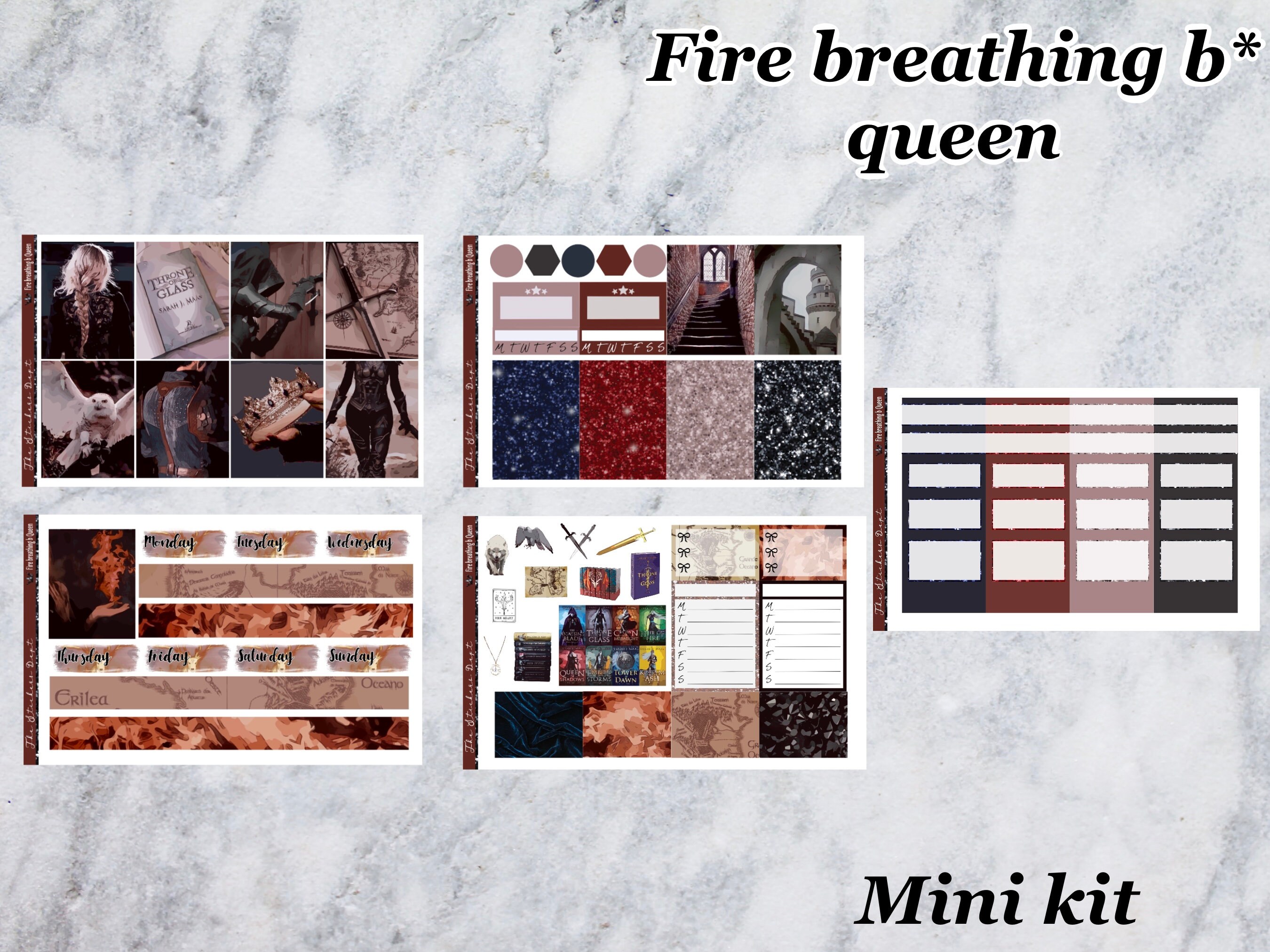 Printable Fire Breathing B Queen Aesthetic Weekly Planner Sticker Kit ...