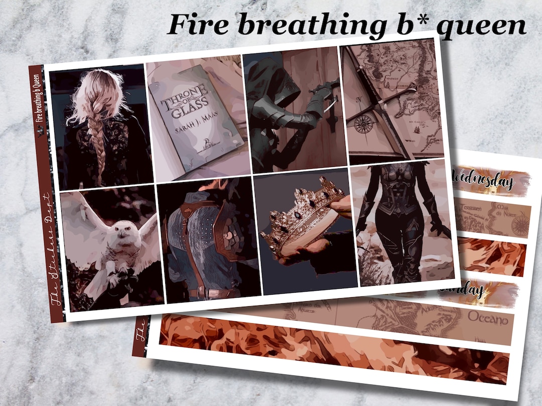 Printable Fire Breathing B Queen Aesthetic Weekly Planner Sticker Kit ...