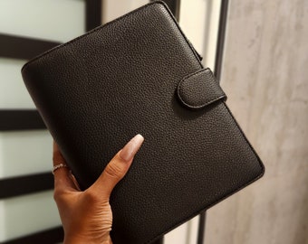 Tan Brown Leather A5 Planner Cover Pebbled PU Leather Planner ...